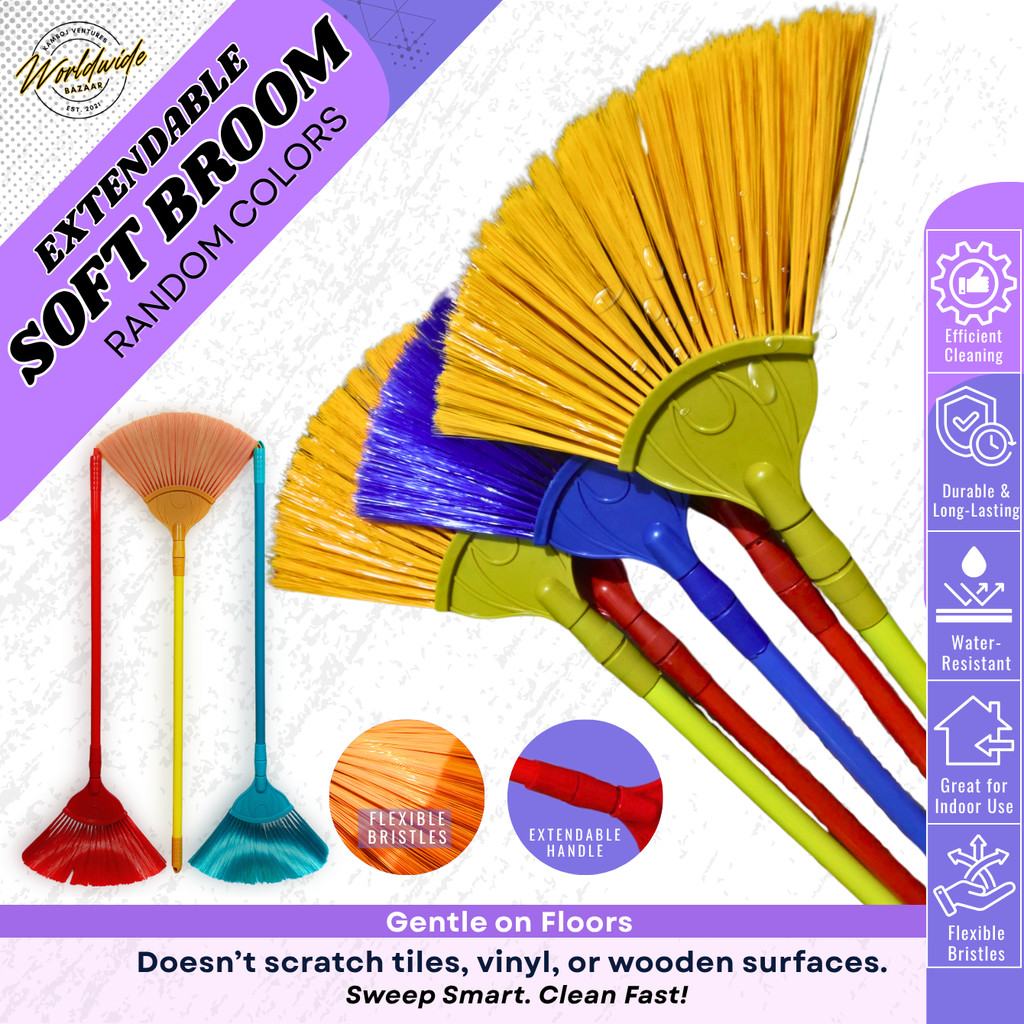varietyvillemarket Extendable Broom Adjustable Broom Extendable Handle ...