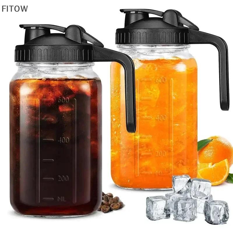 FITOW Glass Pitchers With Lid, 32/64 Oz Sun Tea Pitcher, Half Gallon ...