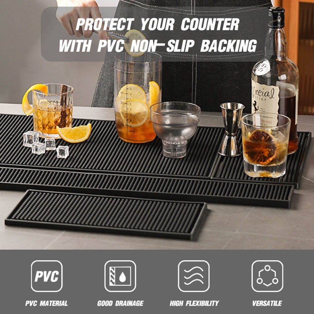 Anti-slip Bar Rubber Mat Bar 15x30cm PVC Pad Coaster Barber Insulation ...