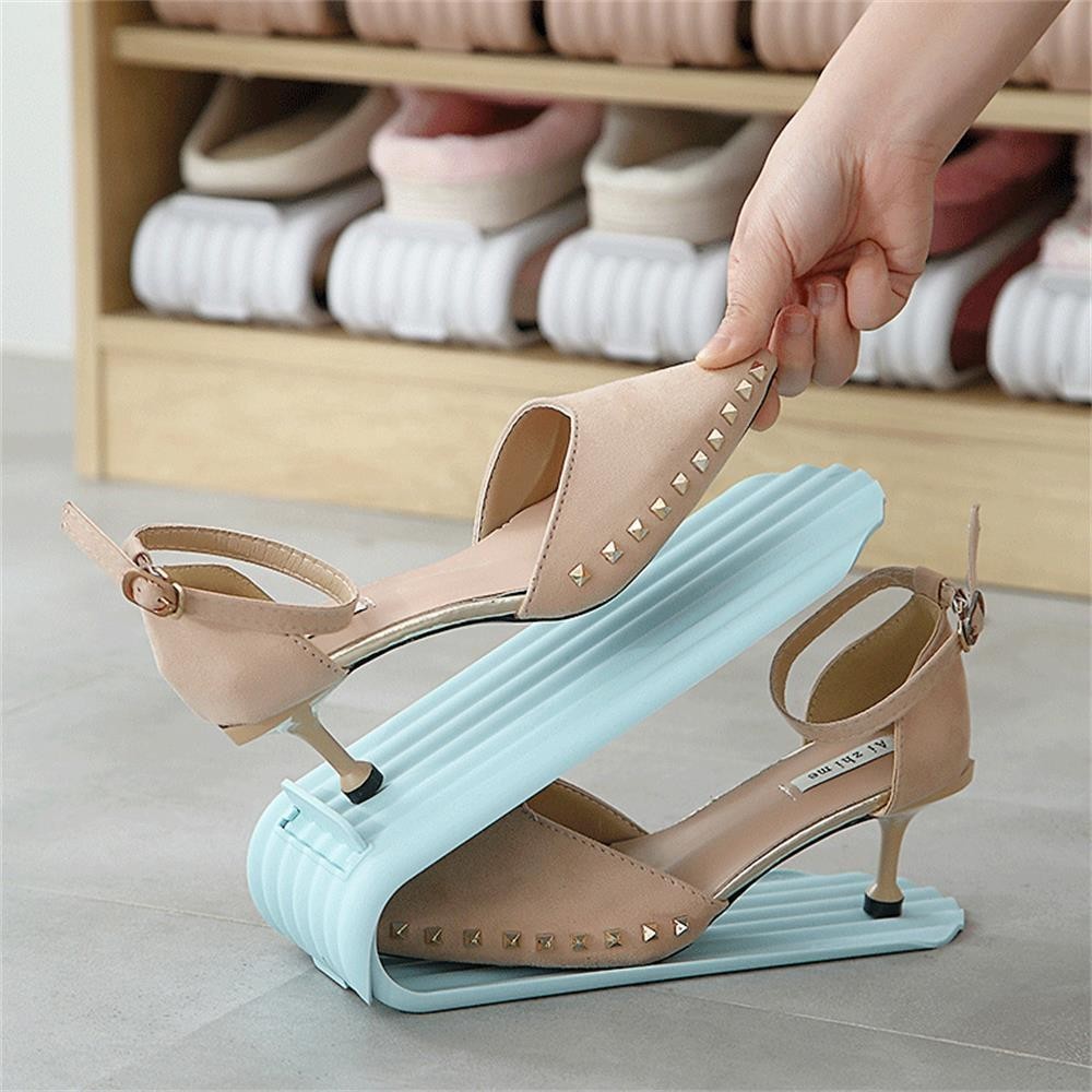 Double-layer Shoe Rack Shoe Bracket for A Single Pair of Shoes Plastic ...