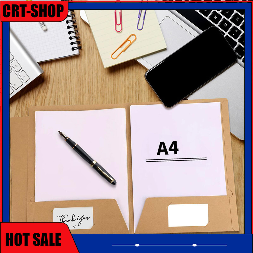 [CRT]Pack of 12 Folder with Pocket A4 Kraft Paper Document Folder ...