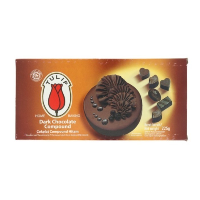 Tulip Coat Dark Chocolate Block 225gr, CAN BE FIBERED, REMOVED U/ CAKE ...
