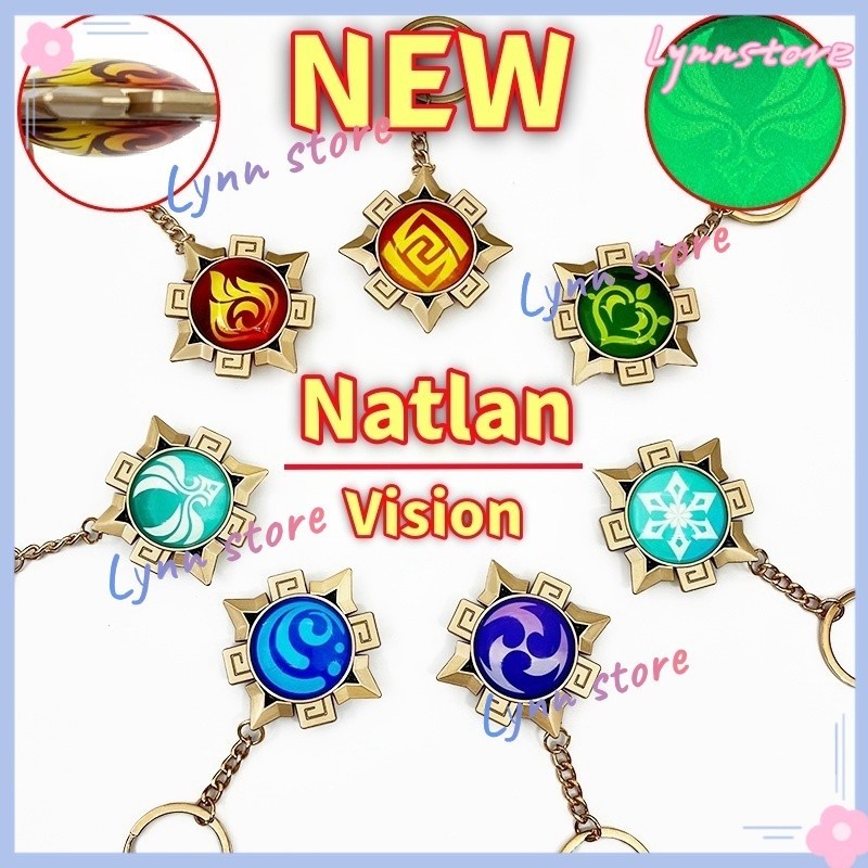New NATLAN VISION Game GENSHIN IMPACT Double-sided Glass Luminous 7 ...