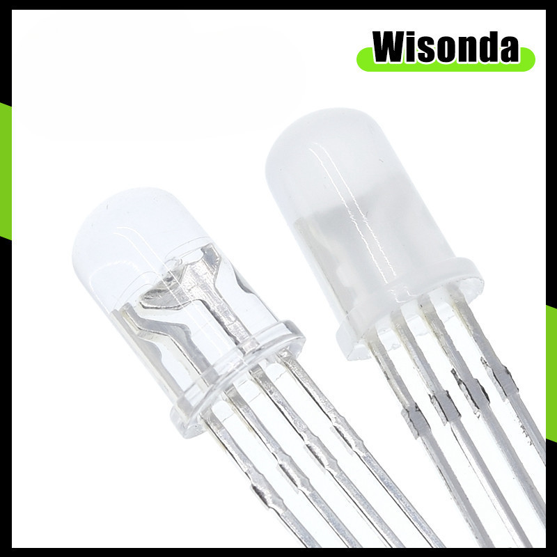 10PCS 5mm RGB LED Common Cathode / Common Anode Tri-Color Emitting ...