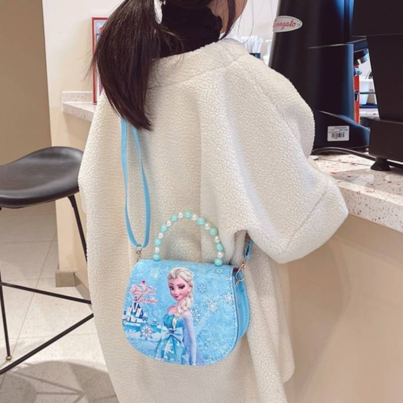 Little Girl Elsa Shoulder Bag Fashion Pearl Tote Cartoon Ice and Snow ...