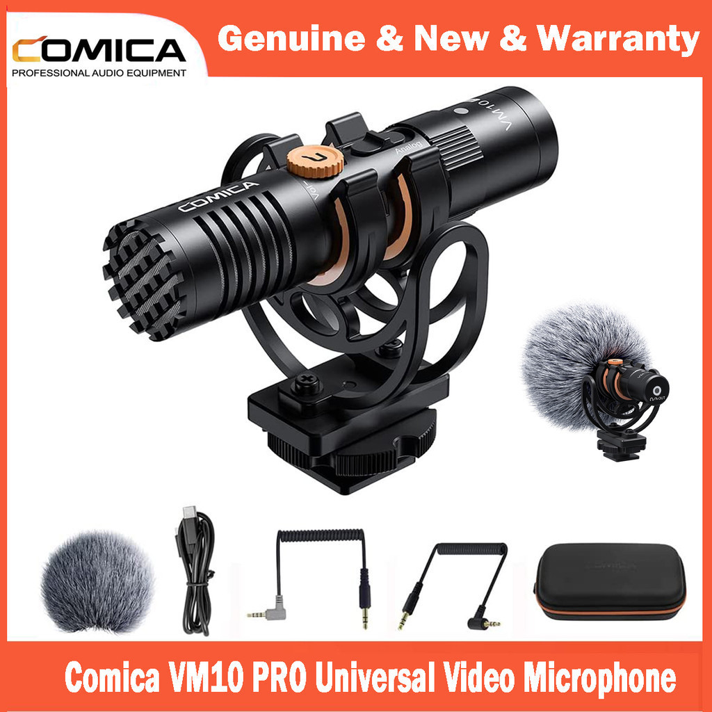 Comica VM10 Pro Camera Microphone with Shock Mount Gain Control and ...