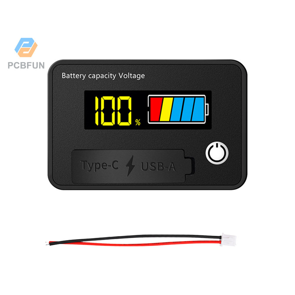 Pcbfun 6140B LCD Digital Voltage Meter Acid Battery Lithium Battery ...