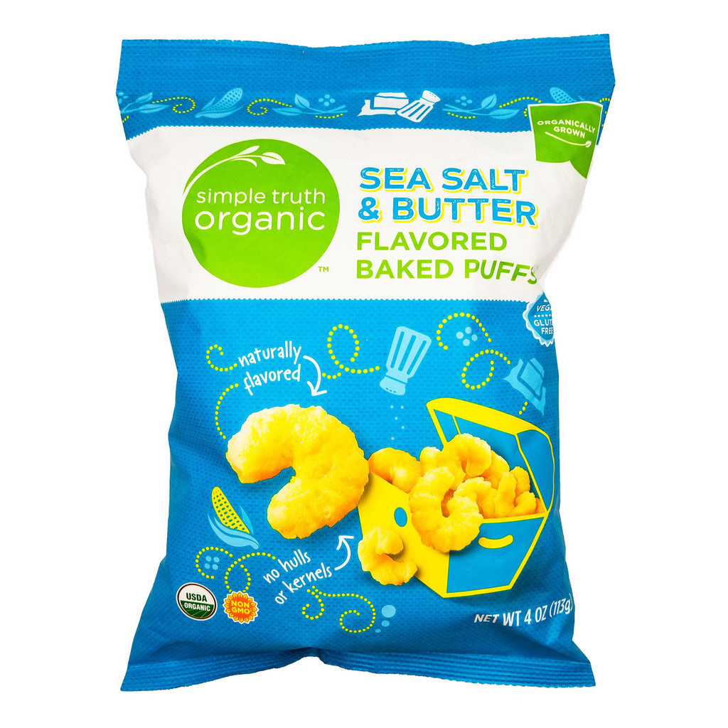 Simple Truth Organic Baked Puffs Snack - Sea Salt & Butter (113g ...