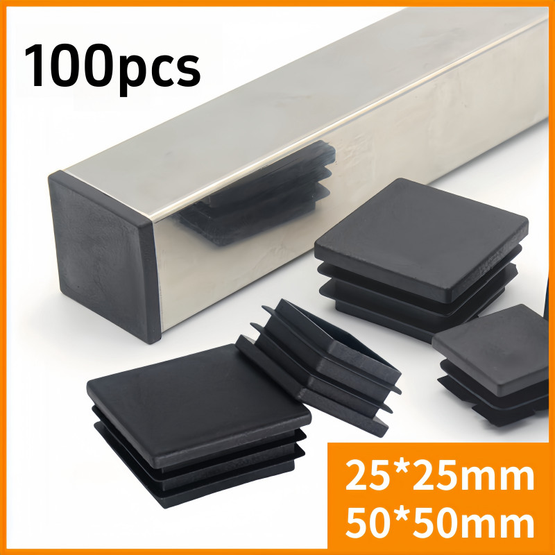100pcs Square Chair Leg Caps/Tubular End Cap/Plastic Footing/Tubular ...