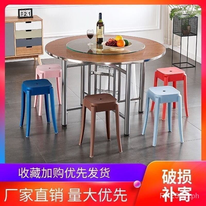 Large round Table round Desktop Folding Table Stand Combination Glass ...