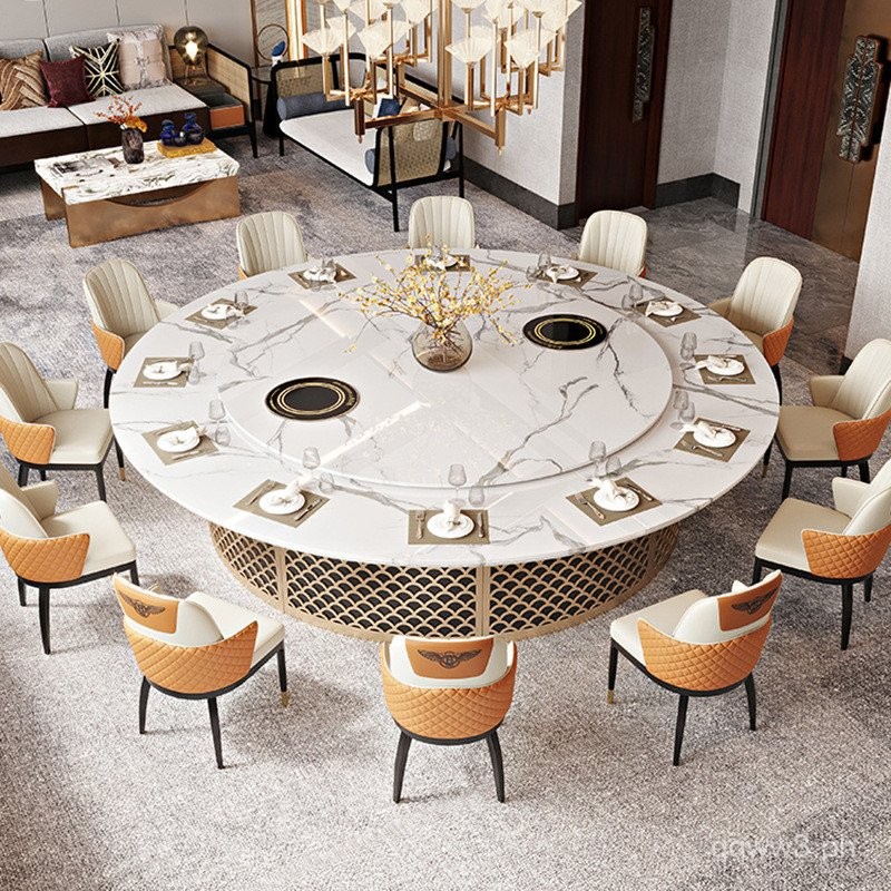 Foshan Club Hotel Electric Rotating Dining Table and Chair Assemblage ...