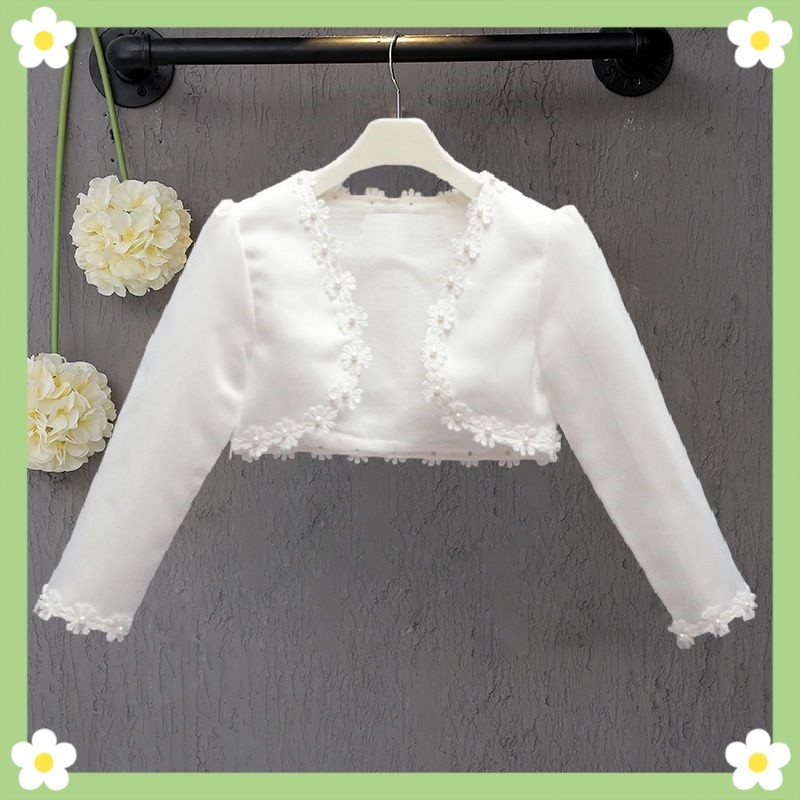 Girl's Long Sleeve Beaded Bolero Jacket Shrug Short Cardigan Dress ...