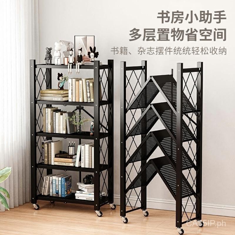 Kitchen Floor-Type Storage Rack Installation-Free Folding Racks Oven ...