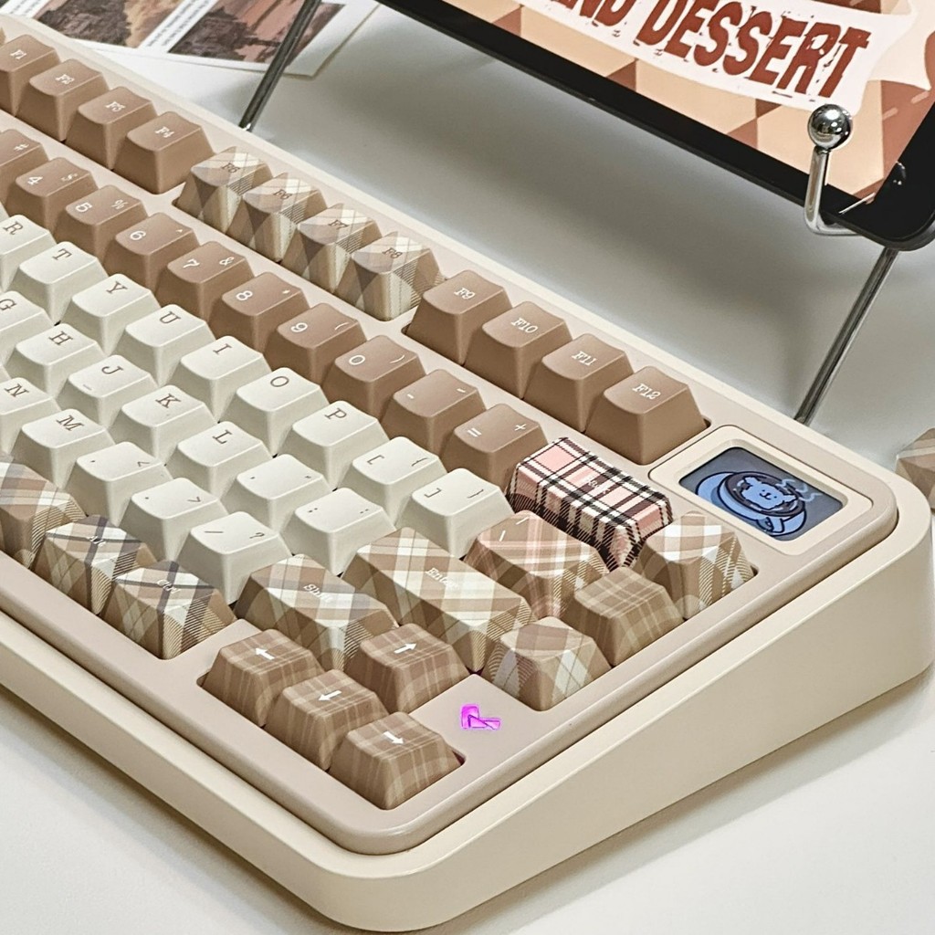 Brown Lattice Keycap Cherry Profile 138 Keys PBT Five-sided Dye ...
