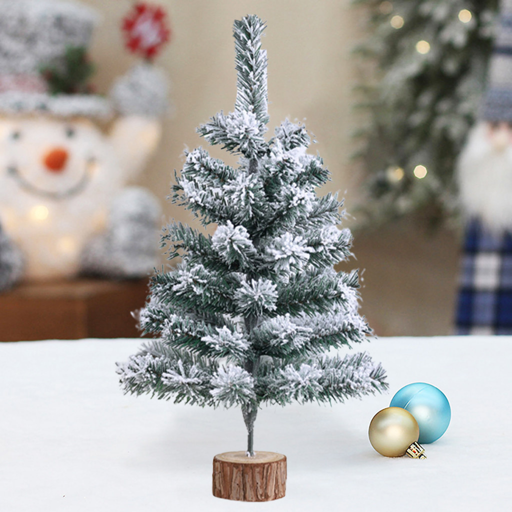 Stable Tree Base Beautiful Tree Shape Christmas Tree Mini Snow Flocked ...