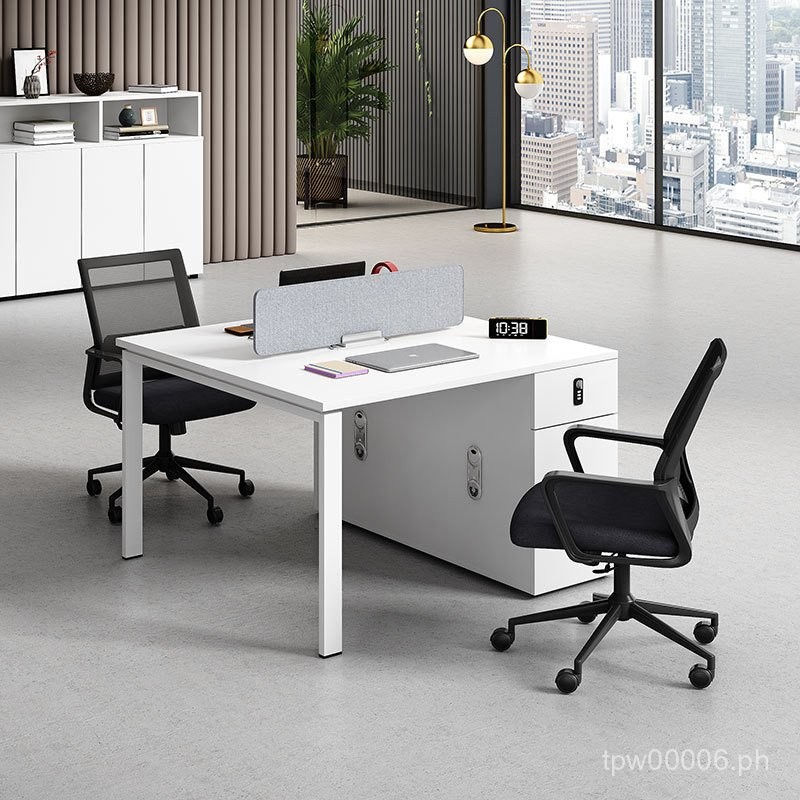 Plate Double Desk Furniture Open Office Desk with Chinese Screen Card ...