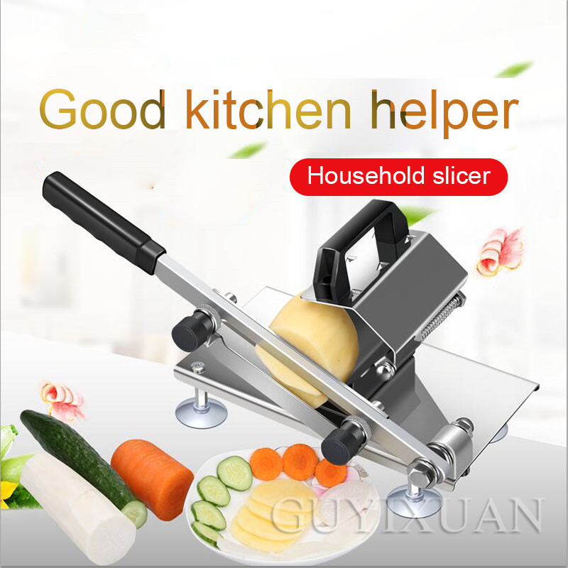 Household Small meat slicer Mutton roll slicer stainless steel Manual ...