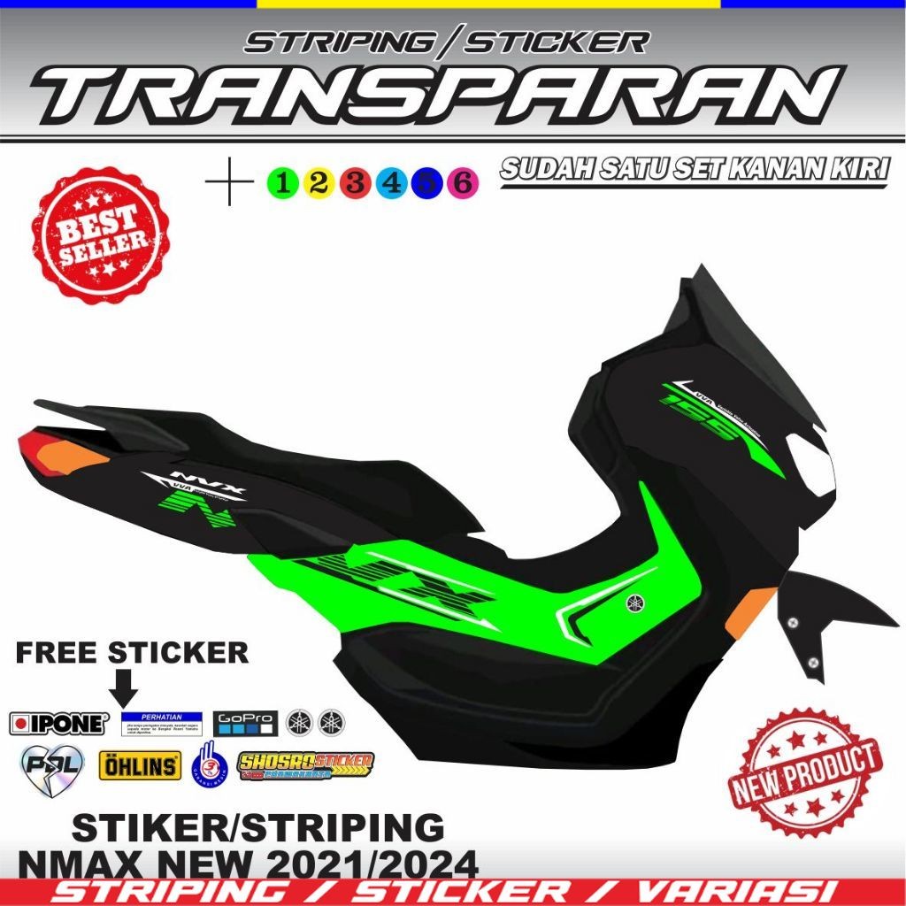 VARIATIONS on Transparent Striping Stickers NVX NMAX New 155 Art Grid ...