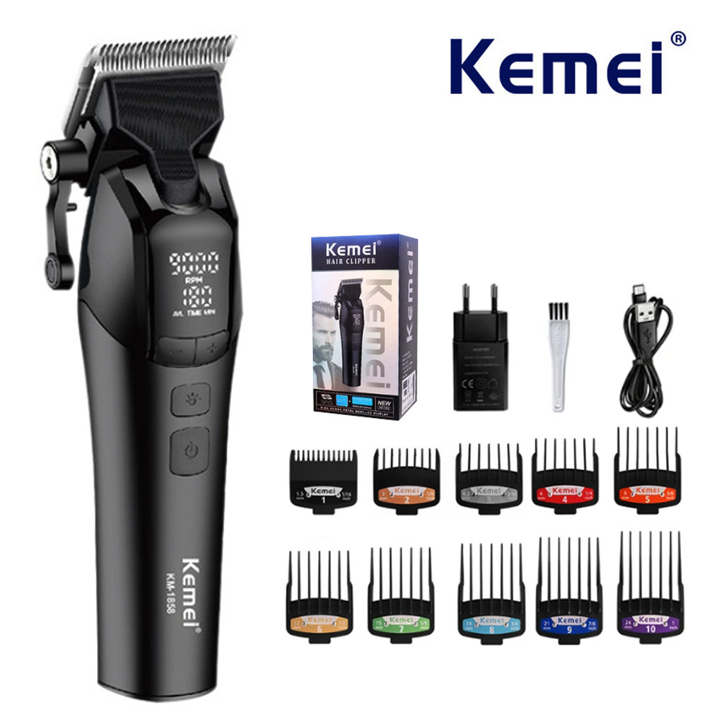 Kemei KM-1858 Professional Hair Clipper for Men - Cordless Hair Cutting ...