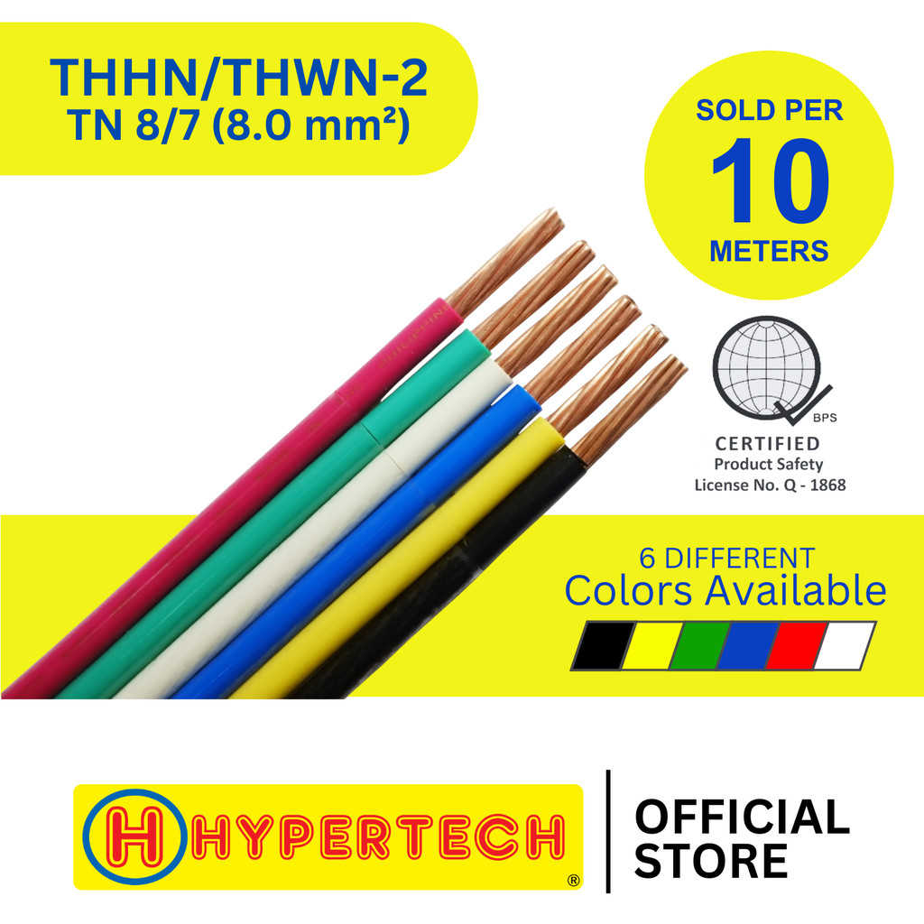 HYPERTECH THHN/THWN-2 Stranded Wire # 8/7 - 10 Meters - Pure Copper ...