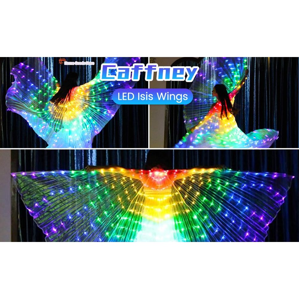 LED Isis Wings Belly Dance Wings Colorful Butterfly Wings w/ Telescopic ...