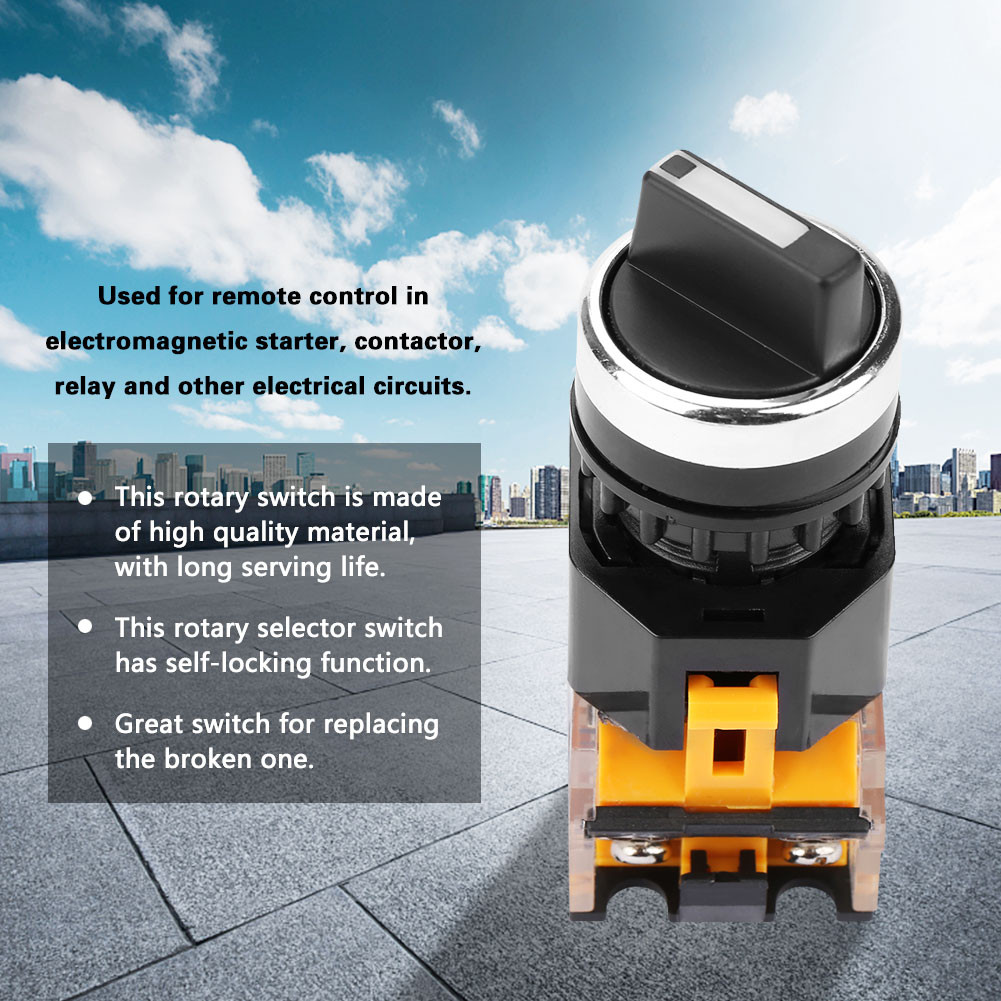 nxp-Rotary Selector Switch 3 Position Selector Switch 2NO ON/Off Rotary Selector Switch ...