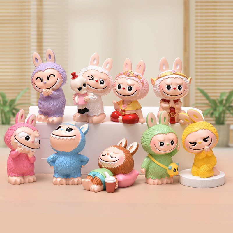 New Genuine Super Cute Cute Girly labubu labubu Mystery Box Car Desktop ...