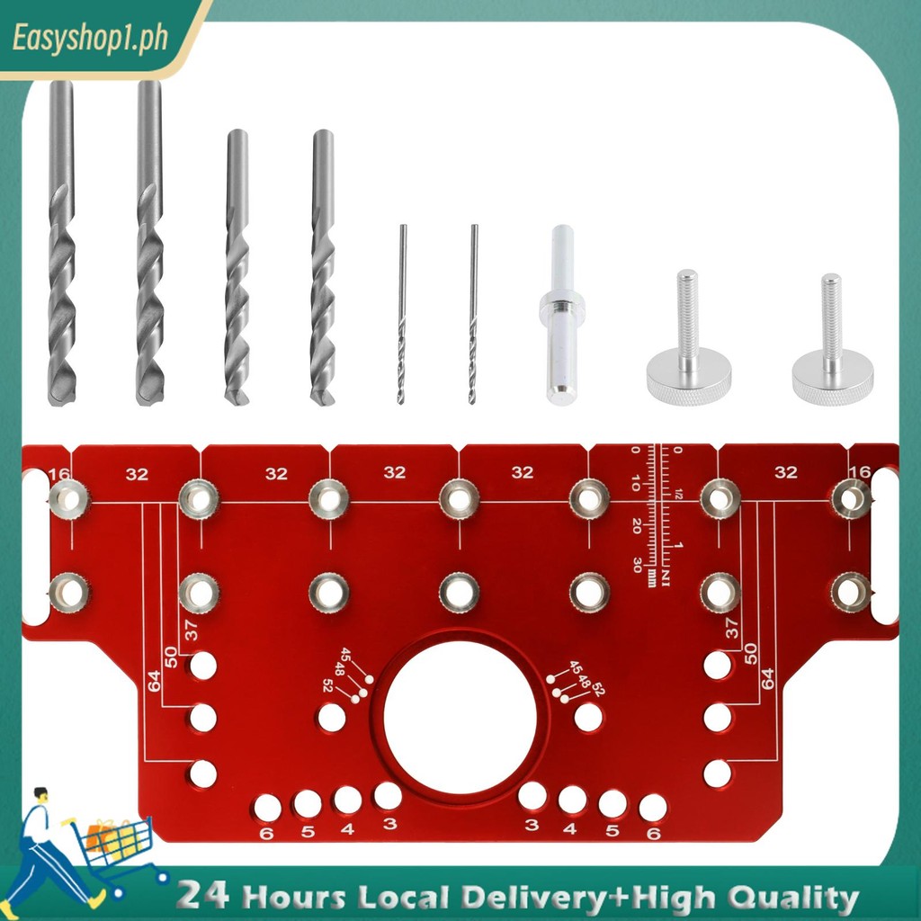 Shelf Pin Hinge Jig Adjustable Depth Shelf Pin Drilling Guide Aluminum ...