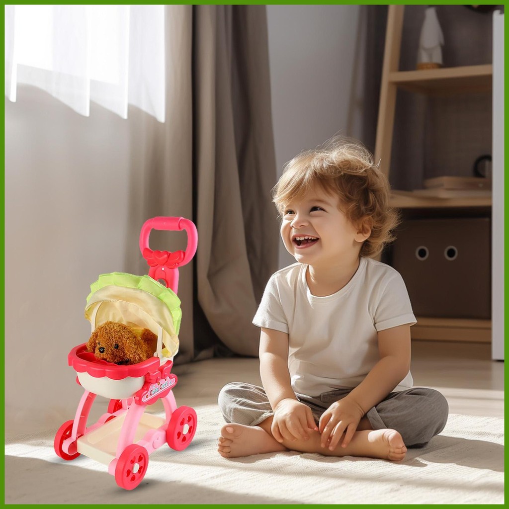 Pet Cart Play Toy Plush Dog Carrier With Songs Induction Sound ...