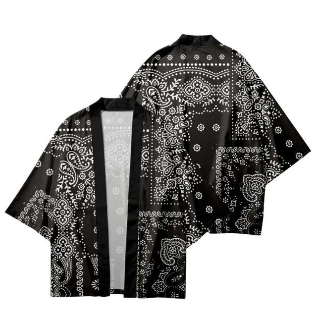 Japanese Style Traditional Costume Cardigan Couple Style Loose Kimono ...