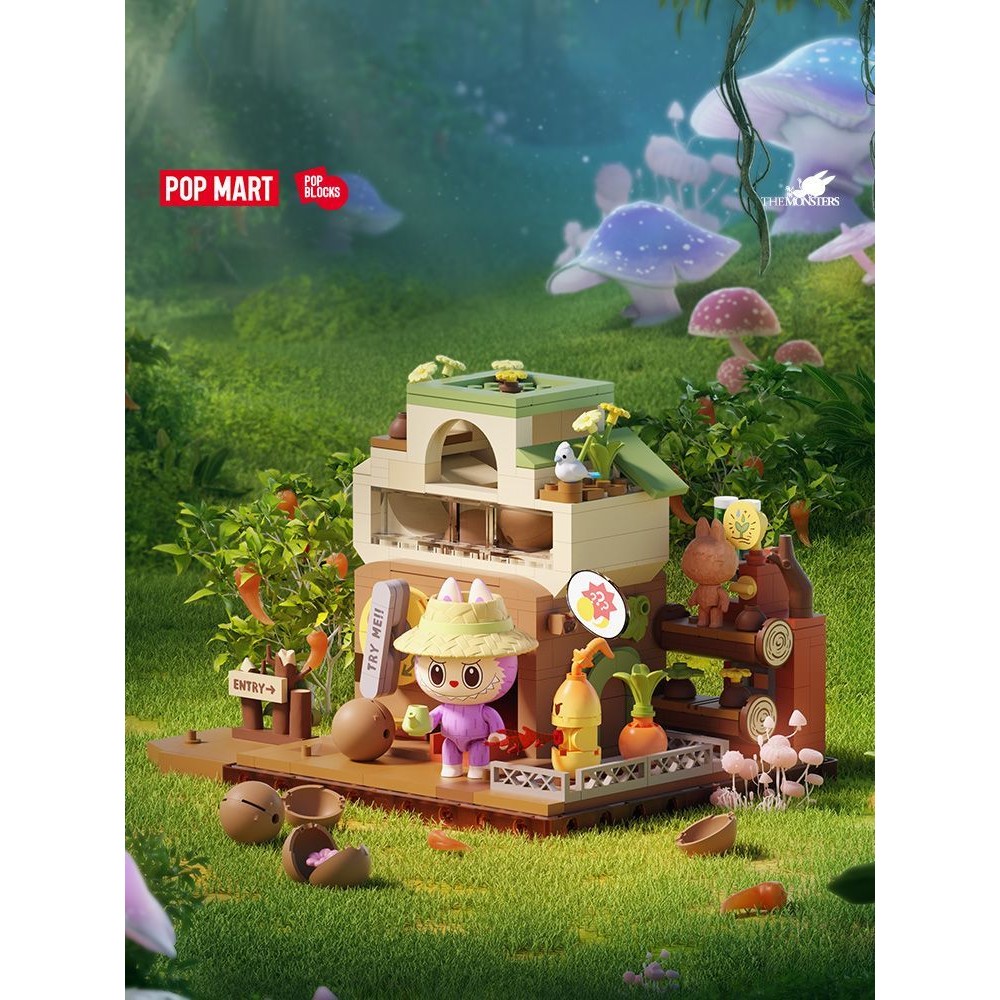 Pop Mart LABUBU LABUBU THE MONSTERS Forest Secret Base Building Blocks ...
