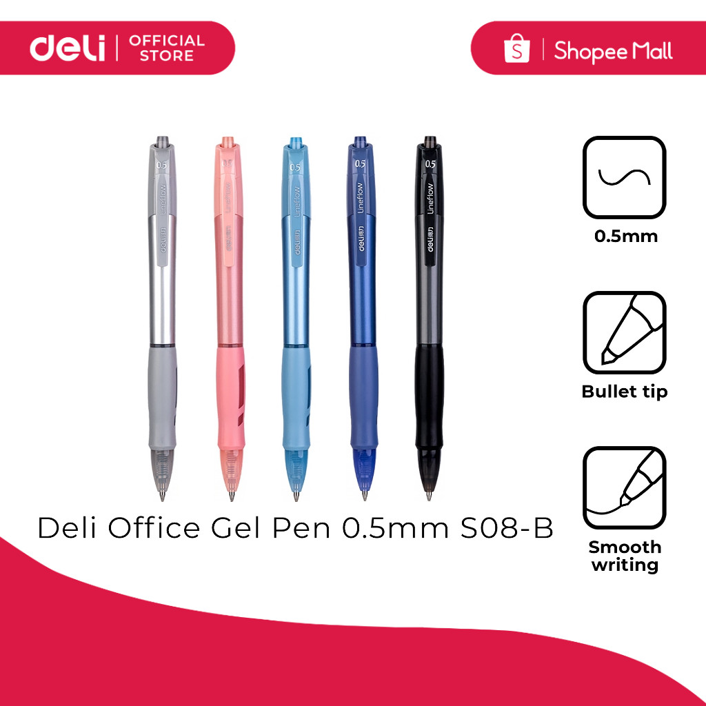 Deli S08-B Office Gel Pen 0.5mm | Shopee Philippines