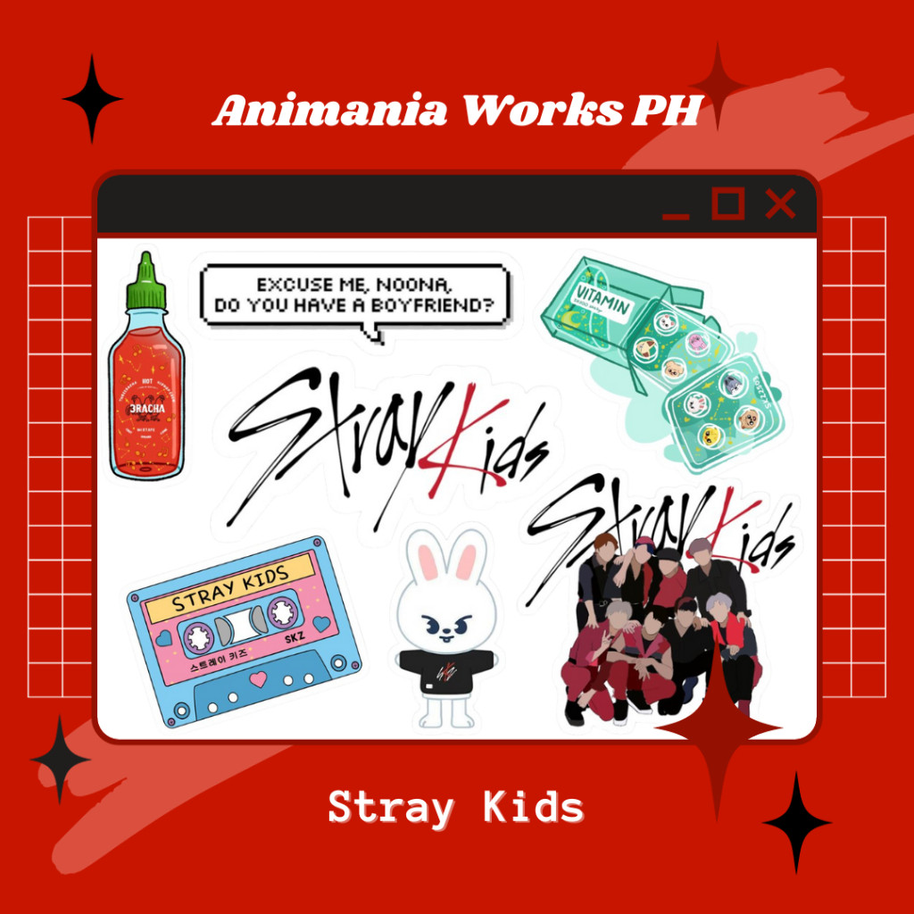 KPOP Sticker / Stray Kids KPOP Sticker Coated Vinyl Waterproof Sticker ...