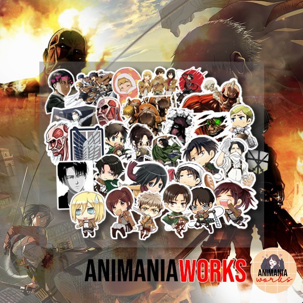 Anime Stickers / Attack on Titan Anime Sticker Collection / Coated ...
