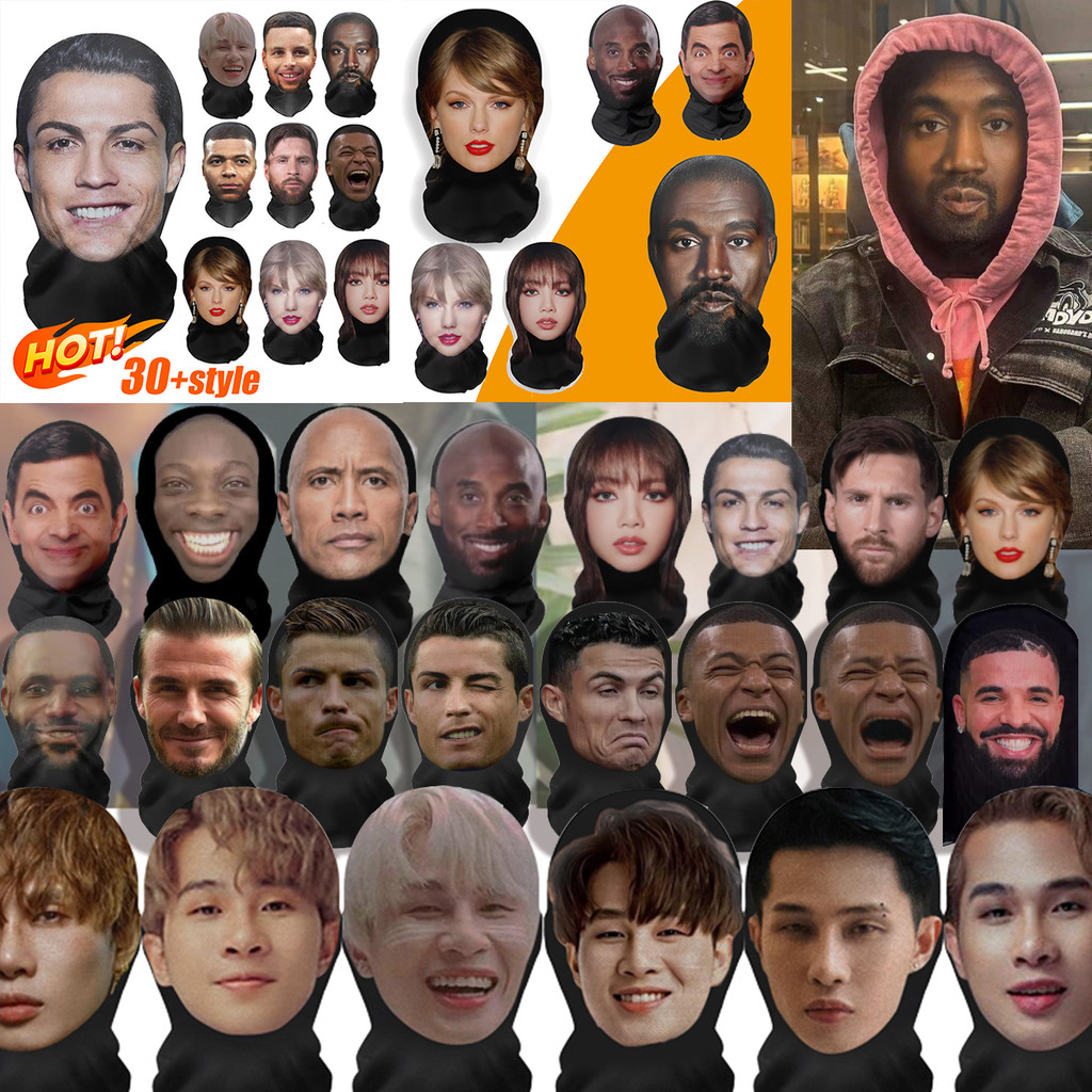 Hip-hop Celebrity CR7 Messi Taylor Swift Mask Full Face Visiable ...