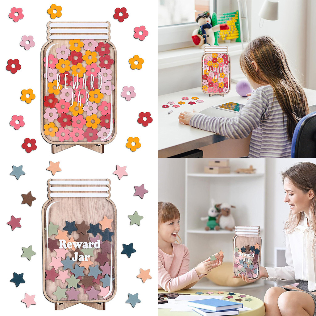 Reward Jar For Kids Wooden Flower Reward Jar, Classroom Management ...