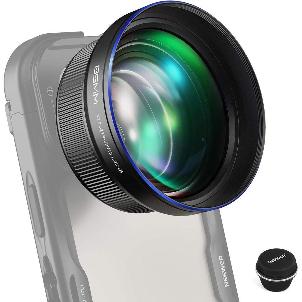 NEEWER 85MM HD Telephoto Lens for Phone Cage Case with 17mm Lens Thread ...