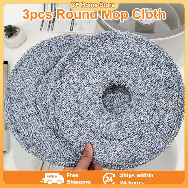 Round Mop Replacement Cloth Wet Dry Universal Floor Cleaning Mop Cloth ...