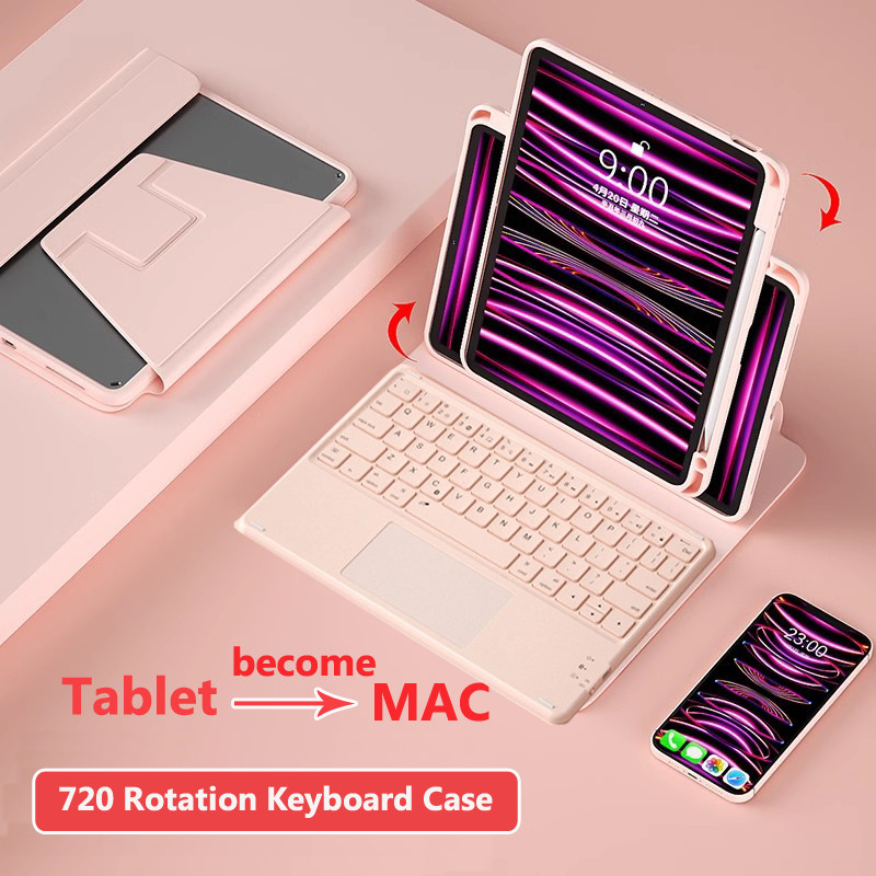 720° Rotation Touchpad Keyboard Case for Samsung Galaxy Tab S10 Plus 12 ...