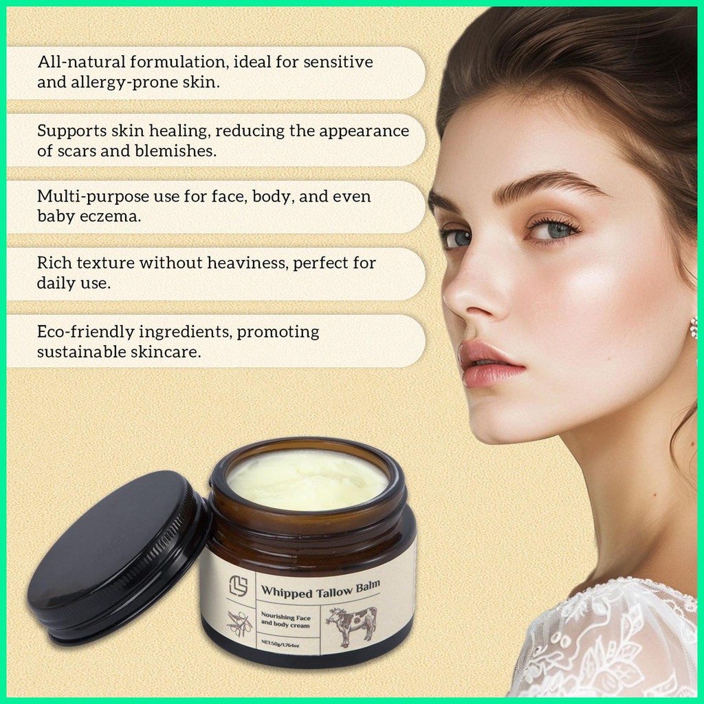 Face Tallow Balm Moisturizing Tallow Balm Beef Tallow Hydrating Cream ...