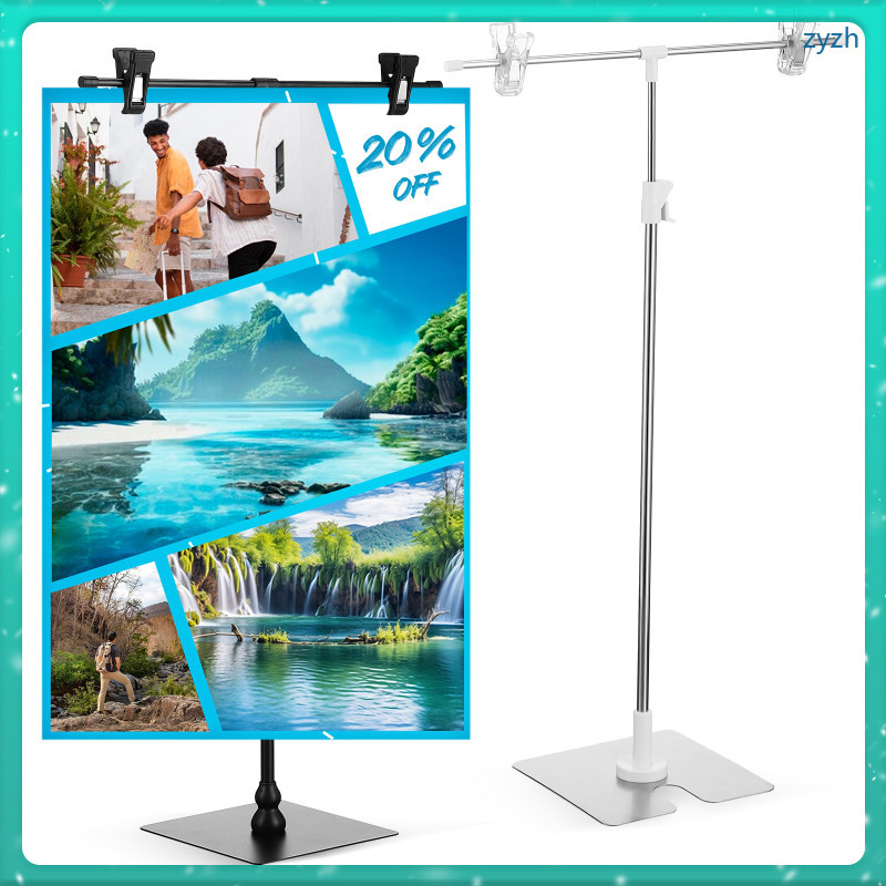 Poster Display Holder Standing Sign Retractable Banner T-shaped ...