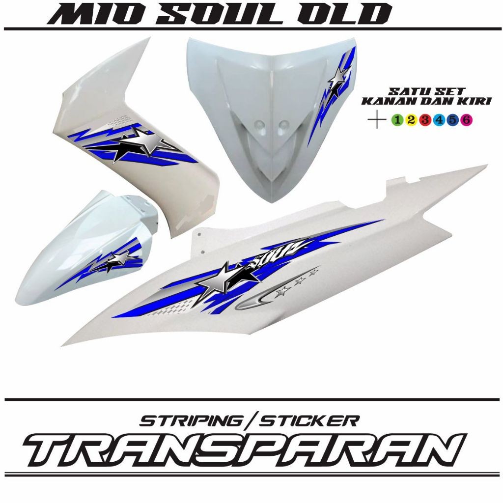 MIO SOUL OLD TRANSFARAN STRIPING STICKER VARIATIONS MIO SOUL KARBU ...
