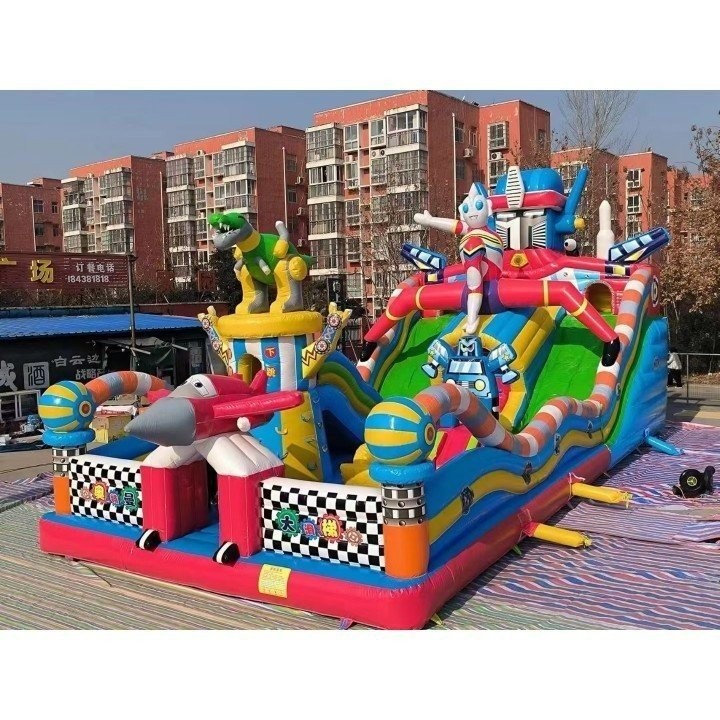 Large Outdoor Playground Inflatable Castle Children's Slide Playpen Air ...