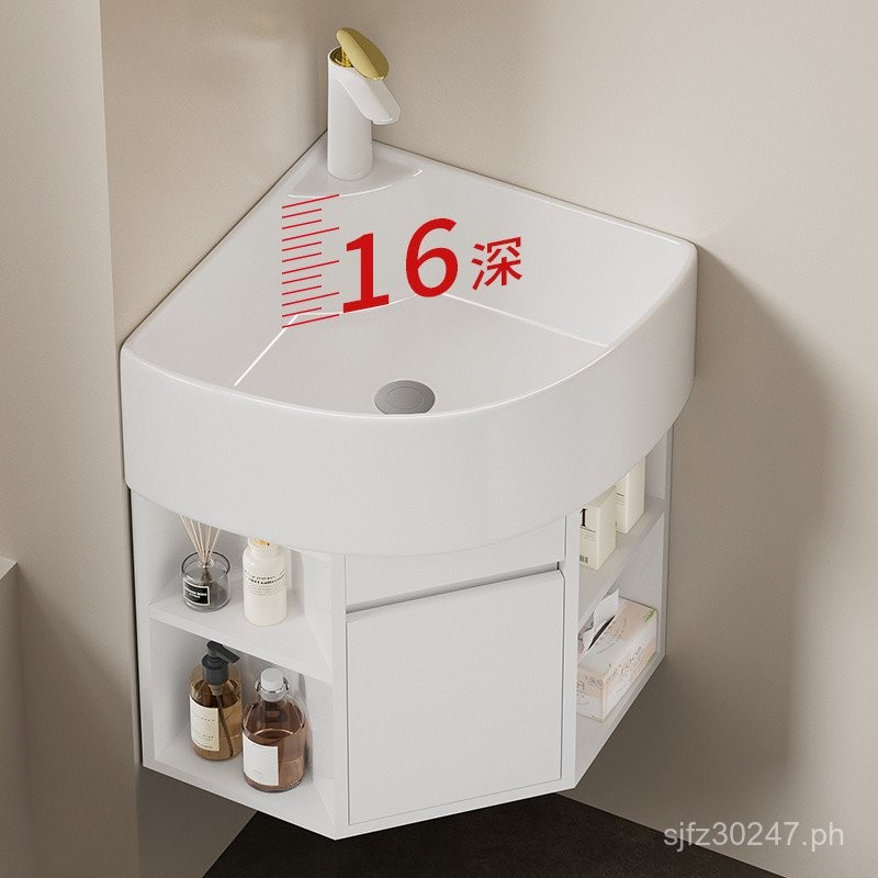 Side Triangle Wash Basin Single Basin Storage Cabinet Balcony Face ...