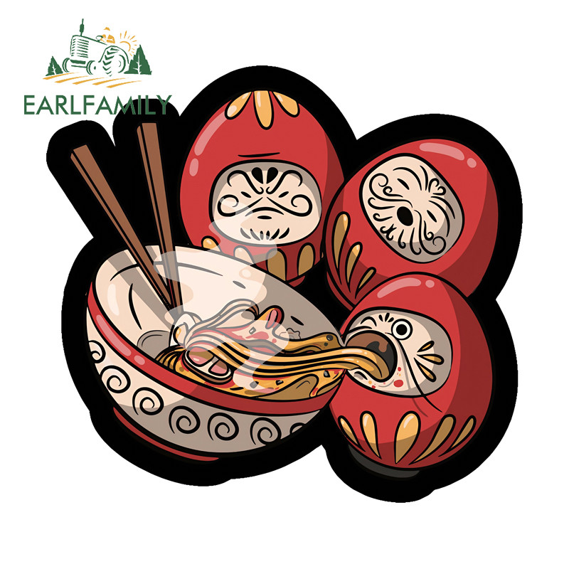 EARLFAMILY Daruma Zen Founder X Ramen Car Sticker Creative Waterproof ...