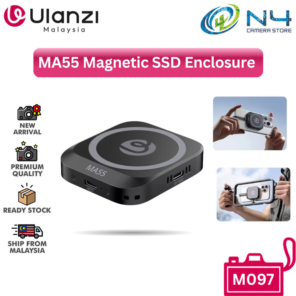 Ulanzi MA55 Magnetic SSD Enclosure Pro Storage 4K ProRes Recording 10Gbps Transfer Type-C ...