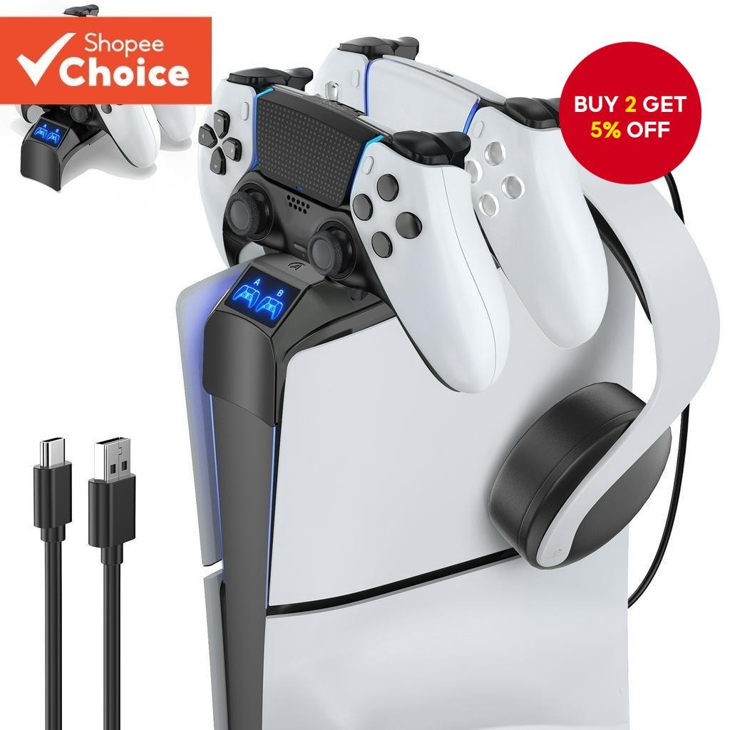 PS5 Controller Charger for PS5 Slim Console, Top Charger Station for ...