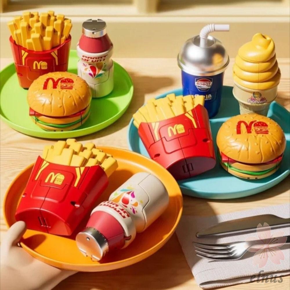 ELNUS Transform Mech Model Toy, Simulation Ice Cream Fries Dual Form ...