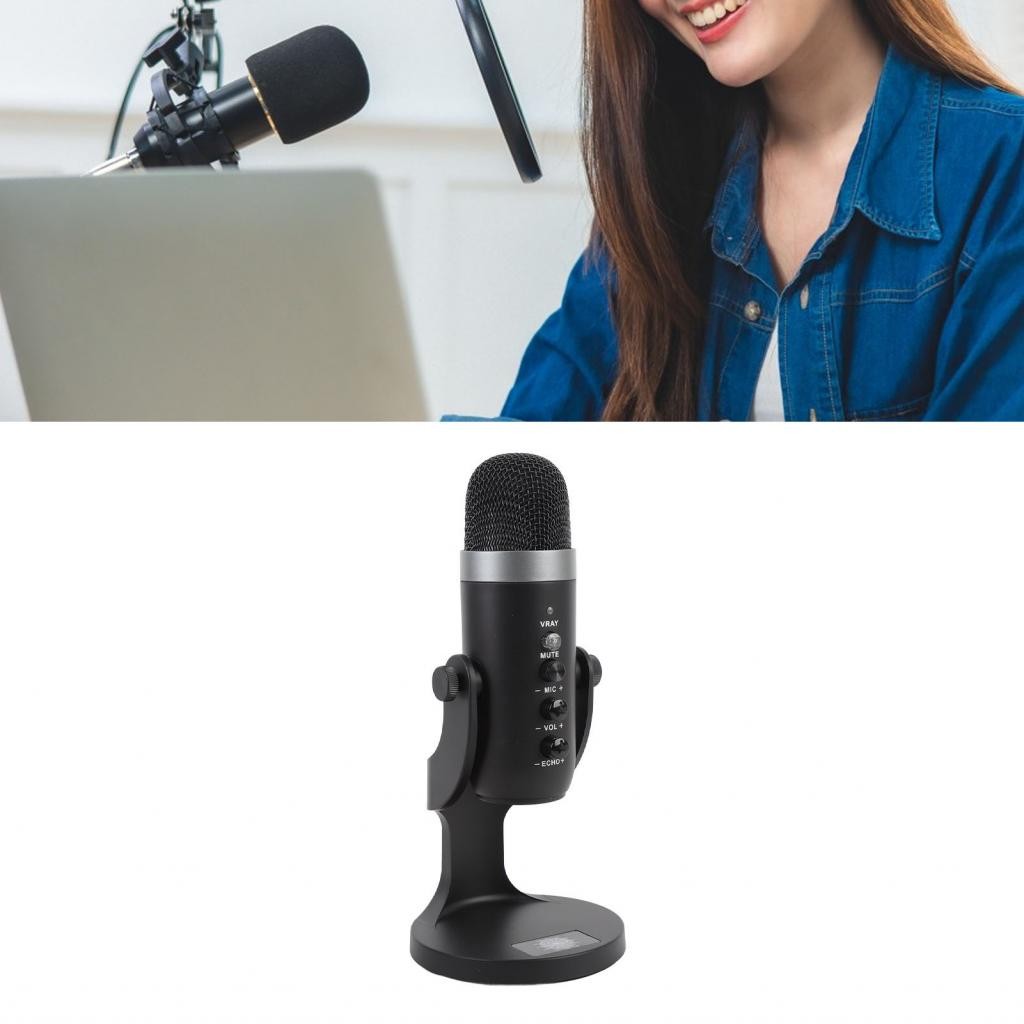 Wired USB Microphone Type C Clear Sound Condenser with Desktop Stand ...