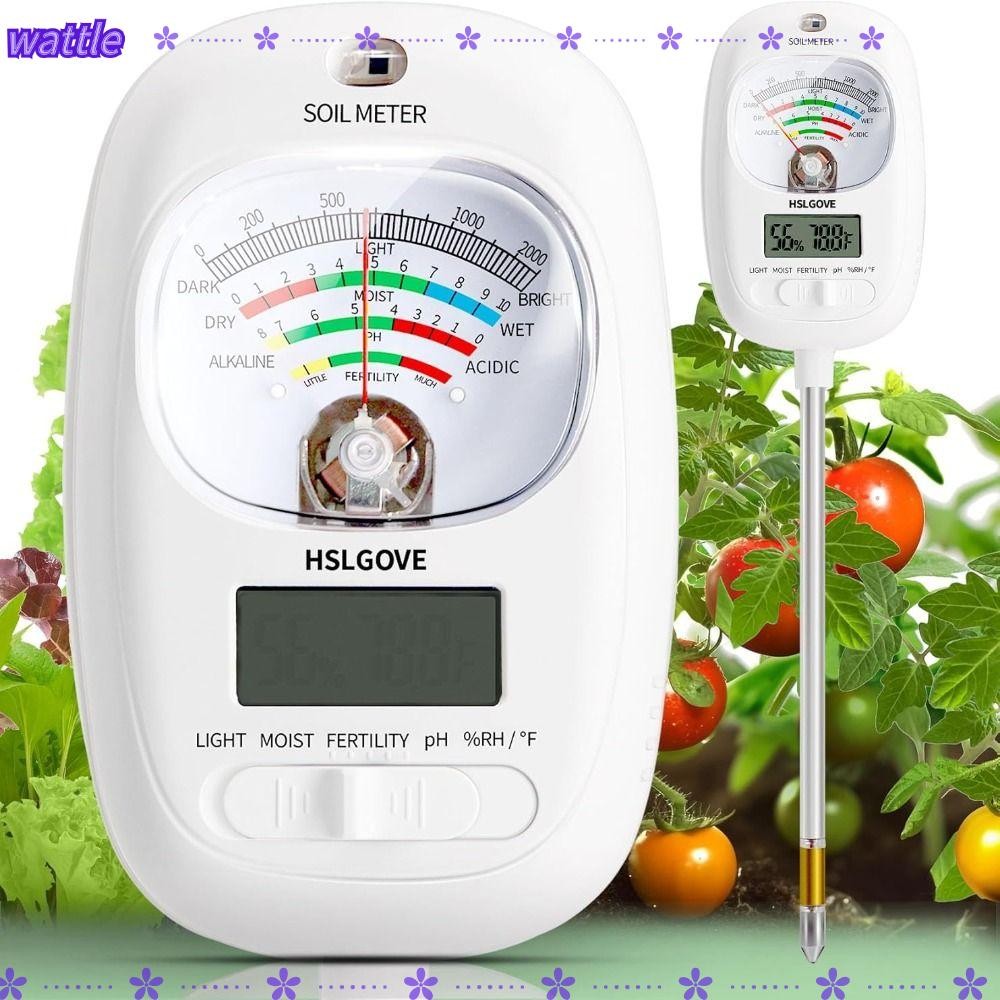 WATTLE Soil Test, Air Temp&Humidity Fertility Dual Screen Soil Moisture ...